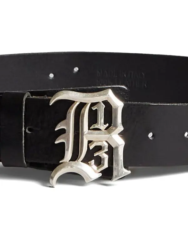 R13 Logo-buckle Belt - Black