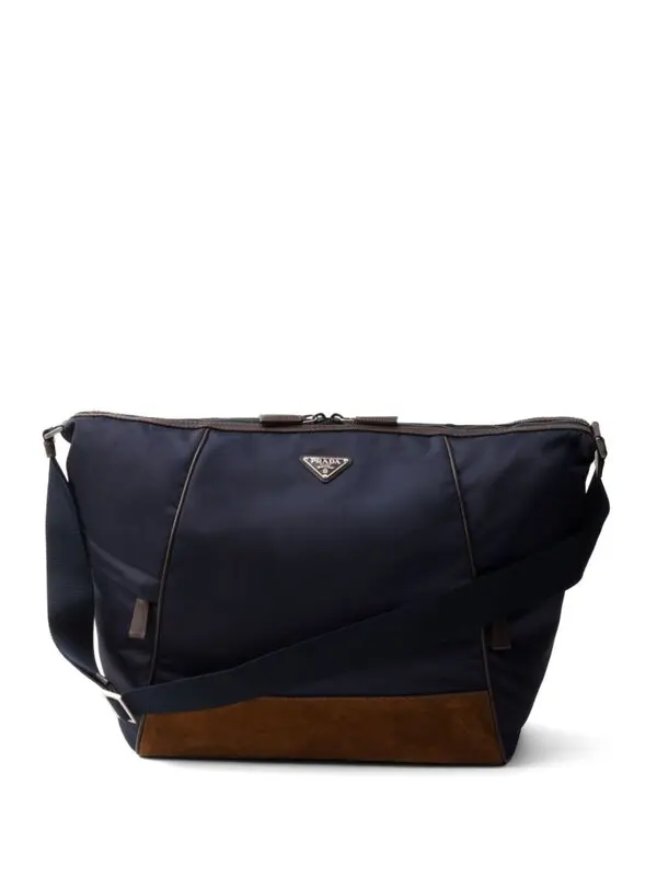 Prada Panelled Shoulder Bag - Blue