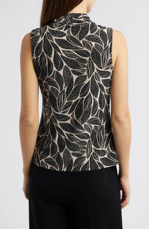 Anne Klein Leaf Print Sleeveless Top