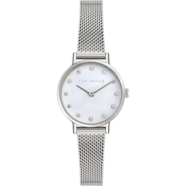 Ted Baker London Mother-of-pearl Mesh Bracelet Watch - Stainless Steel