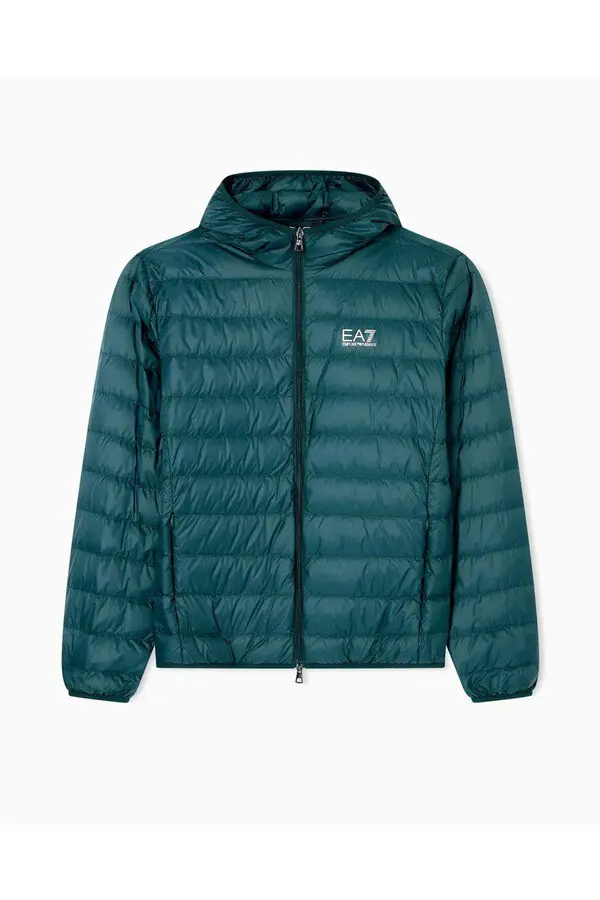 Emporio Armani Ea7 Core Identity Packable Down Hooded Jacket - Green