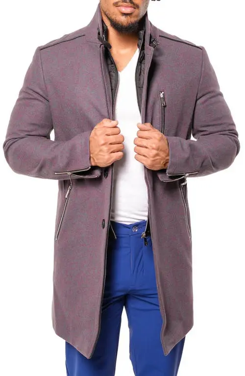 MACEOO Car Coat With Quilted Bib - Blue