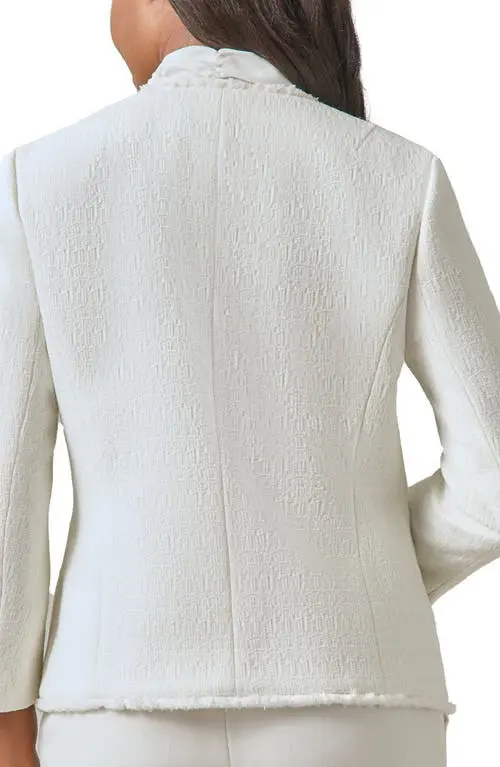 KASPER Textured Single-button Blazer - Vanilla Ice