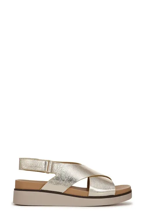 LIFESTRIDE Georgina Slingback Platform Wedge Sandals - Gold