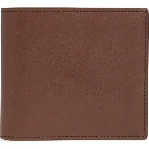 Thom Browne Full Grain Leather Bifold Wallet - Dark Brown