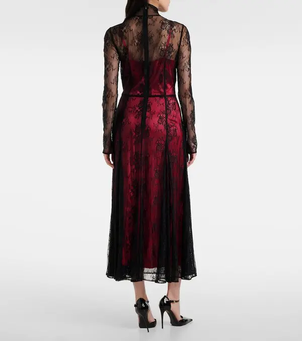 Dolce & Gabbana Floral Lace Midi Dress