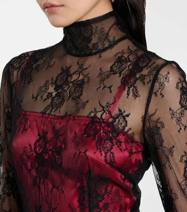 Dolce & Gabbana Floral Lace Midi Dress