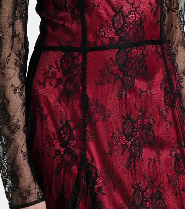 Dolce & Gabbana Floral Lace Midi Dress