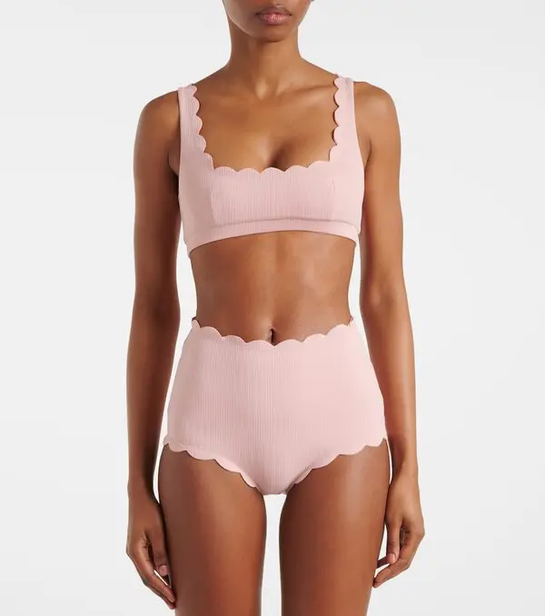 Marysia Santa Monica Scalloped Bikini Bottom - Pink
