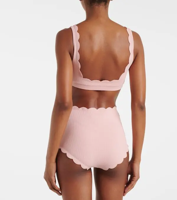 Marysia Santa Monica Scalloped Bikini Bottom - Pink