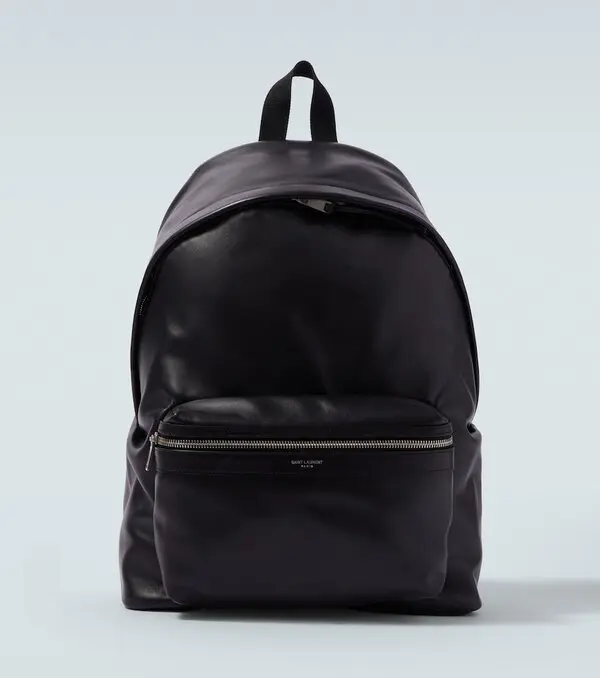 Saint Laurent City Leather Backpack - Charcoal