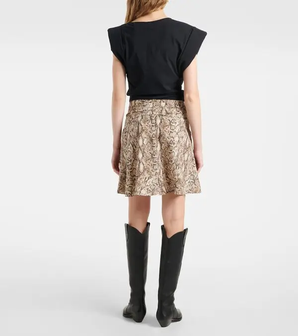 Isabel Marant Ozany Snake-print Miniskirt - Multicoloured