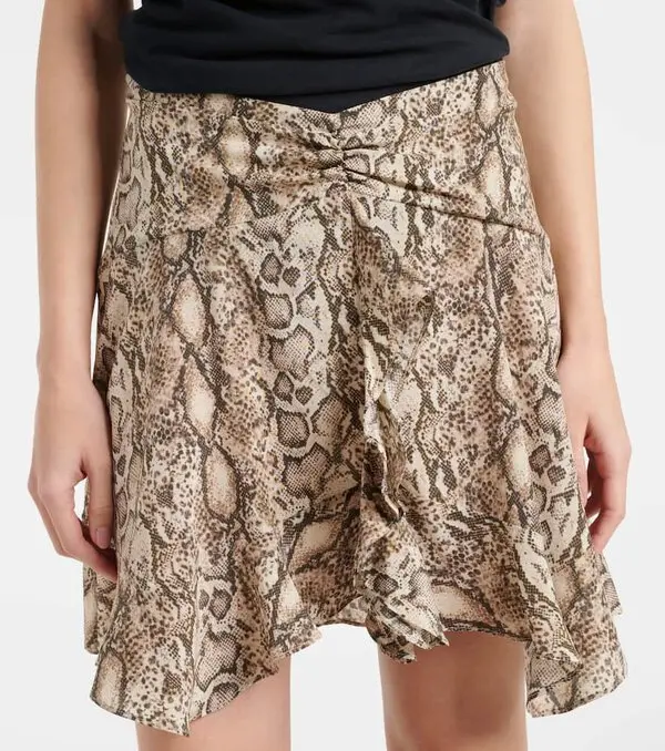 Isabel Marant Ozany Snake-print Miniskirt - Multicoloured