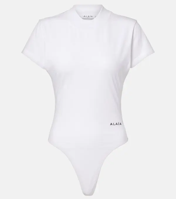 Alaïa Cotton Jersey Bodysuit - White