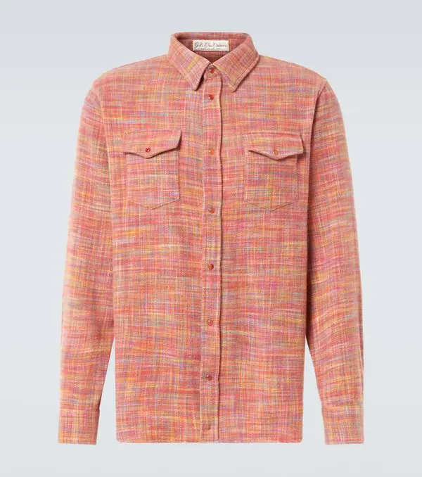 GOD'S TRUE CASHMERE Flower Space-dyed Cashmere Shirt - Red