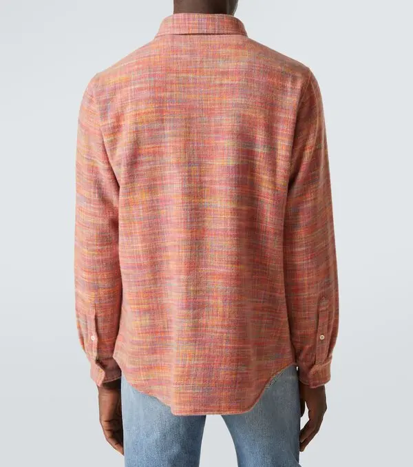GOD'S TRUE CASHMERE Flower Space-dyed Cashmere Shirt - Red