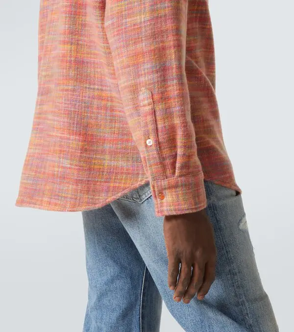 GOD'S TRUE CASHMERE Flower Space-dyed Cashmere Shirt - Red