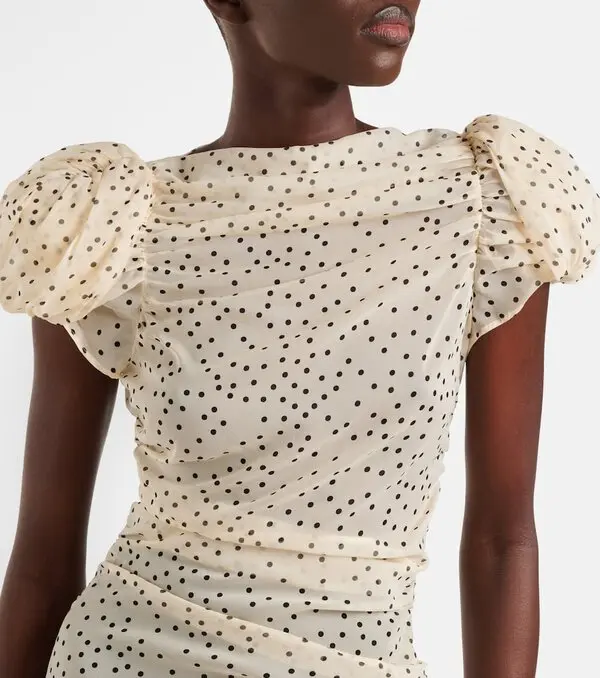 Magda Butrym Polka-dot Silk-blend Mini Dress