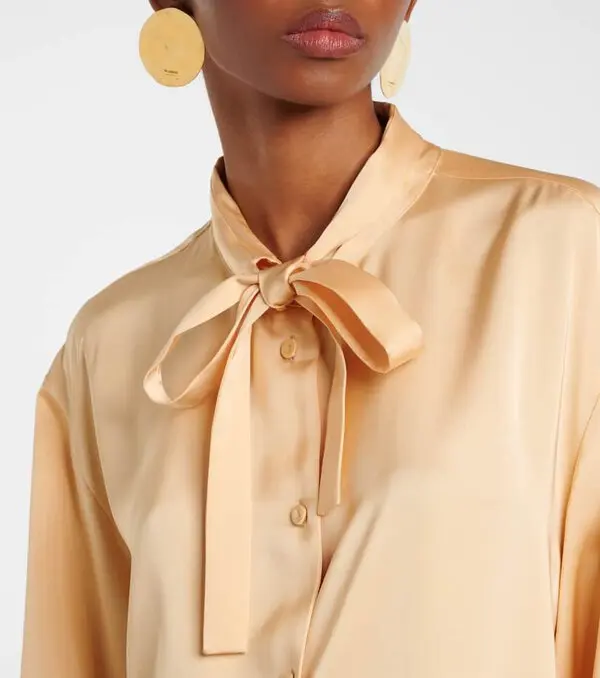 JIL SANDER Bow-detail Satin Blouse