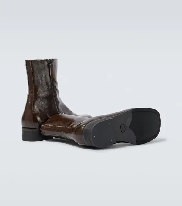 Our Legacy Camion Leather Ankle Boots - Brown