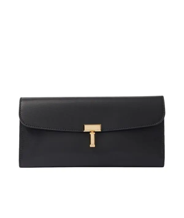TOTEME T-lock Leather Wallet - Black