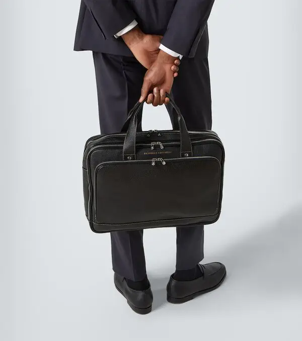 Brunello Cucinelli Leather Briefcase - Black