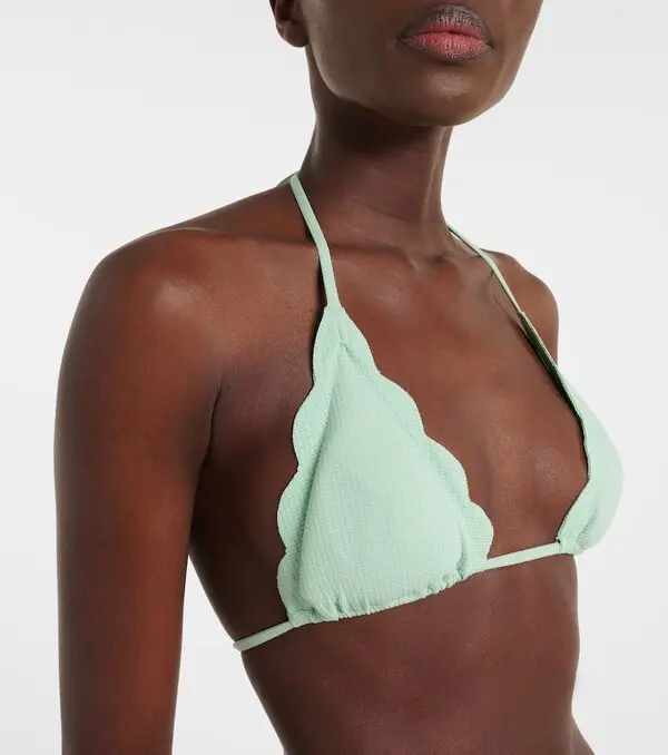 Marysia Broadway Scalloped Bikini Top - Green