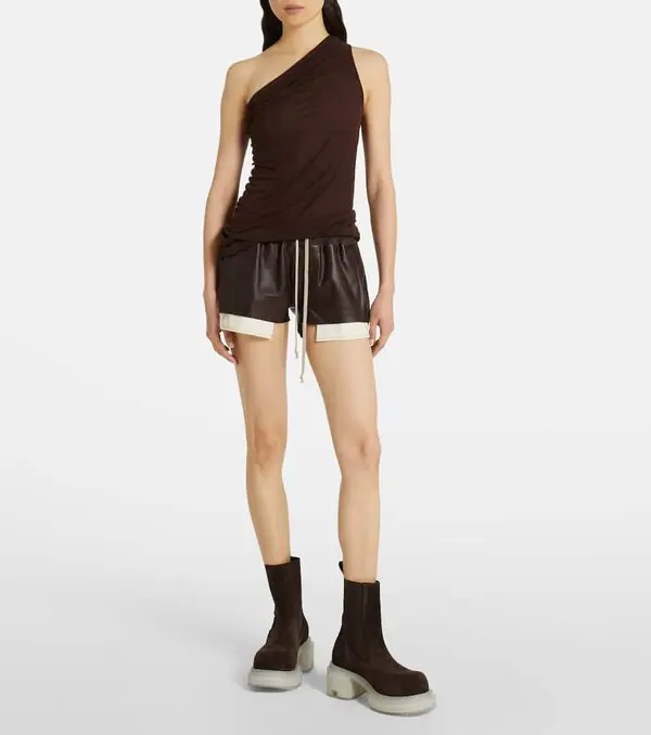 Rick Owens High-rise Leather Shorts