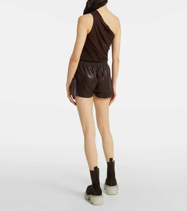 Rick Owens High-rise Leather Shorts