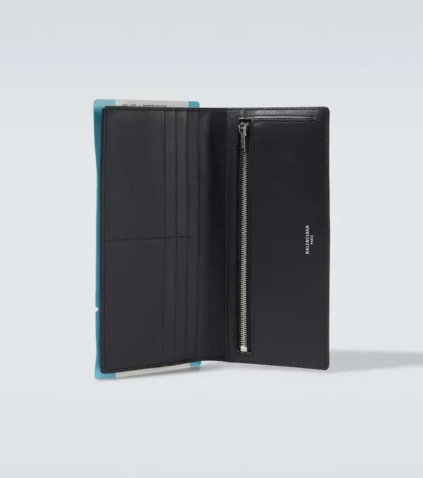 Balenciaga Passport Leather Wallet - Blue