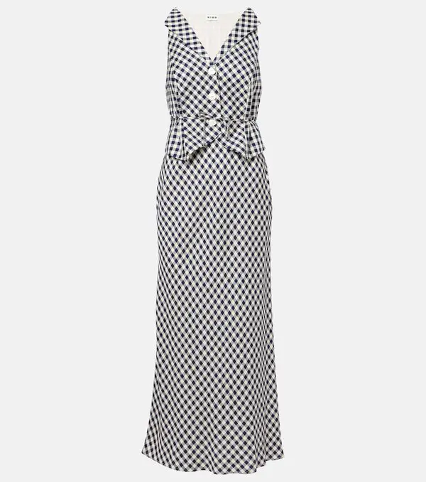 Rixo Kimmy Checked Maxi Dress - Blue