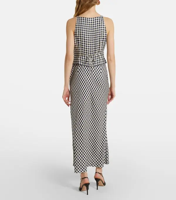Rixo Kimmy Checked Maxi Dress - Blue