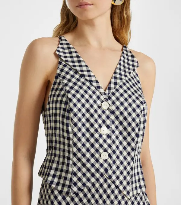 Rixo Kimmy Checked Maxi Dress - Blue