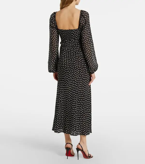 Rixo Ivy Polka-dot Maxi Dress