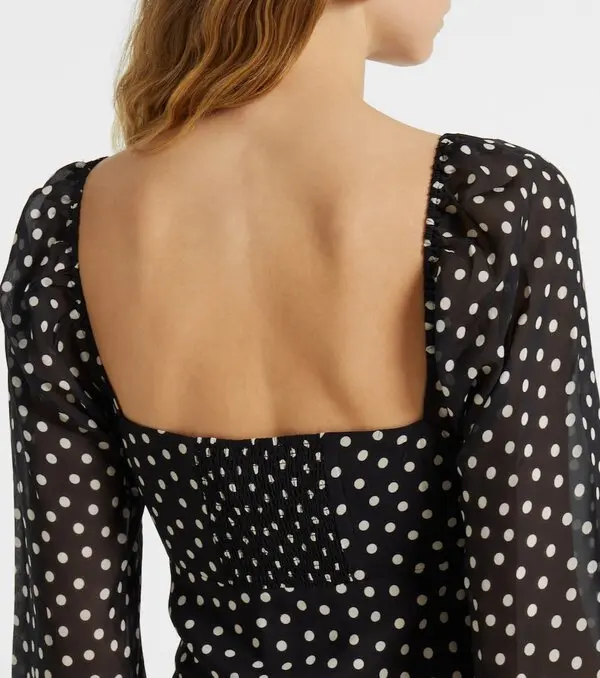 Rixo Ivy Polka-dot Maxi Dress