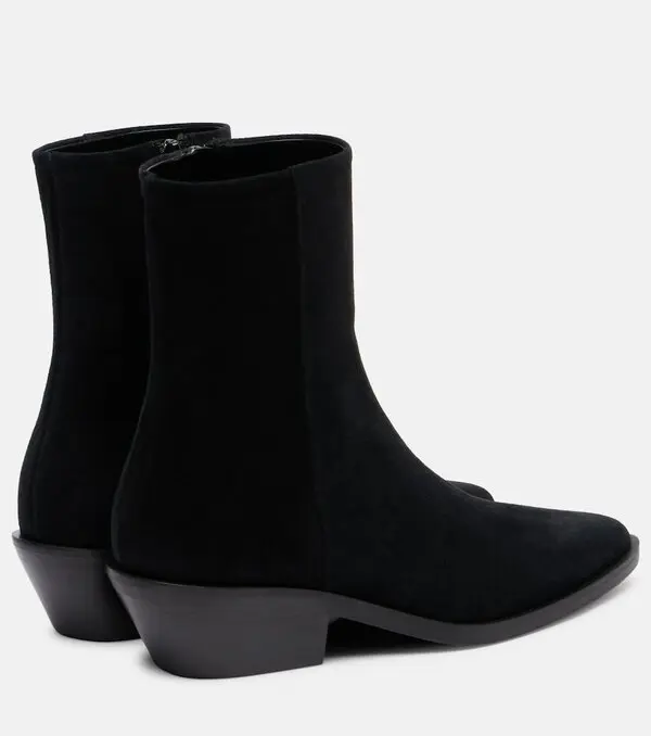 A.emery Hudson Suede Zip Up Ankle Boots - Black