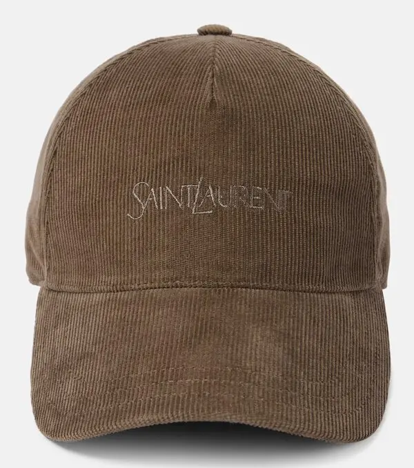 Saint Laurent Corduroy Baseball Cap - Beige