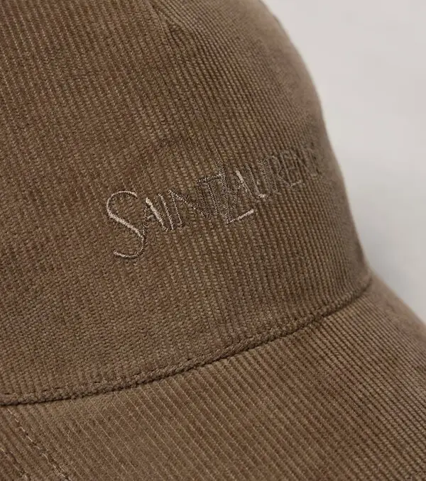 Saint Laurent Corduroy Baseball Cap - Beige