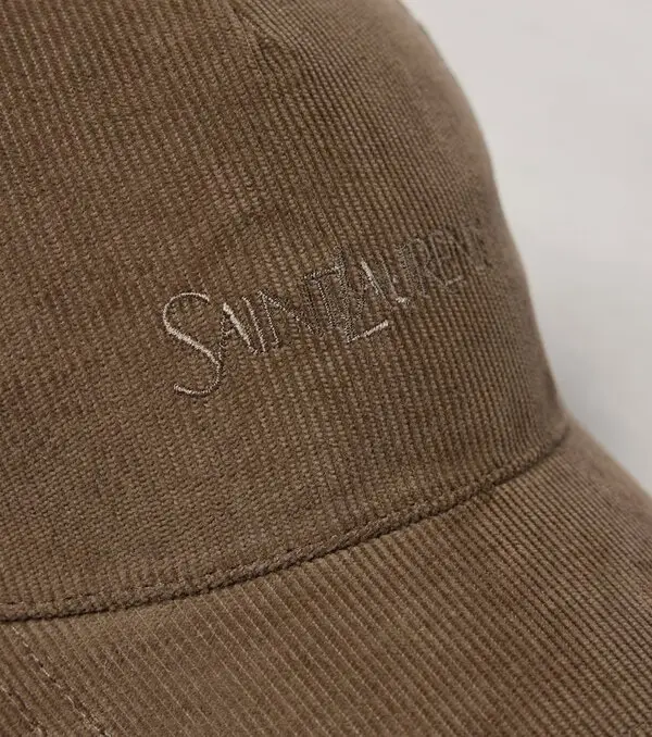 Saint Laurent Corduroy Baseball Cap - Beige