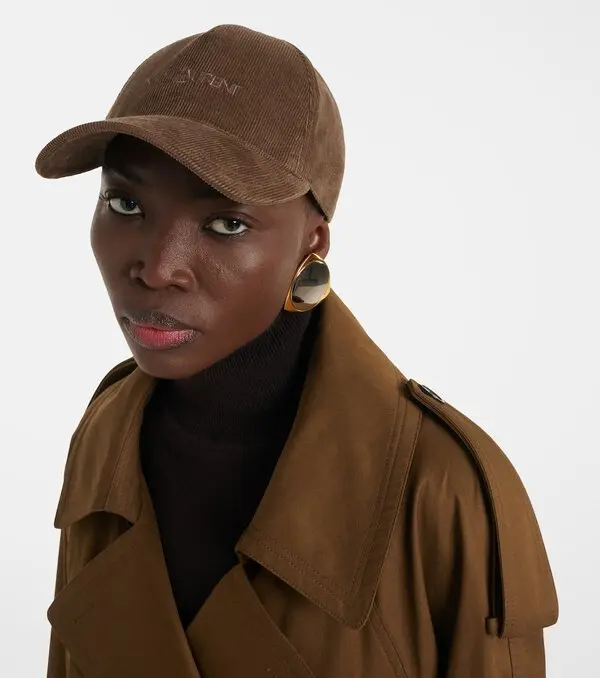 Saint Laurent Corduroy Baseball Cap - Beige