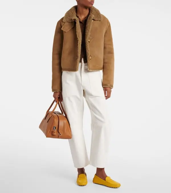 TOD'S Gommino Metallic Leather Driving Shoes - Gold