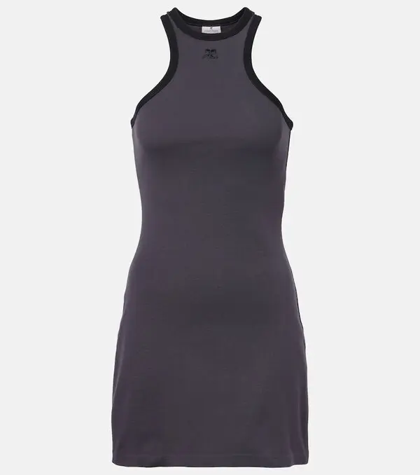 COURREGES Courrèges Scuba Cotton Jersey Minidress - Blue