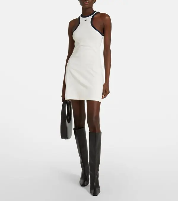 COURREGES Courrèges Scuba Cotton Jersey Minidress - Blue