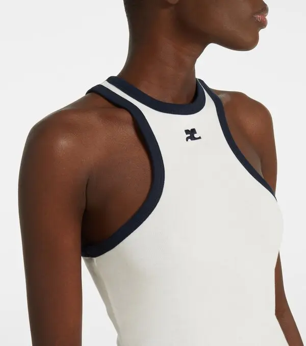 COURREGES Courrèges Scuba Cotton Jersey Minidress - Blue