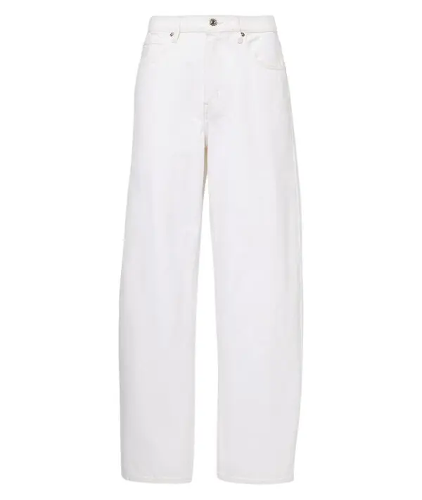 FRAME Low Slung Barrel-leg Jeans - White