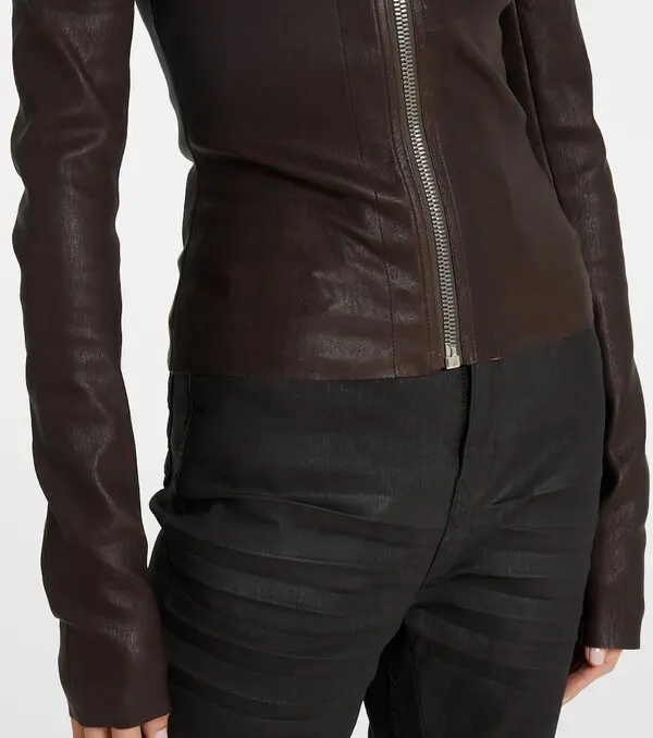 Rick Owens Gary Leather Jacket - Brown