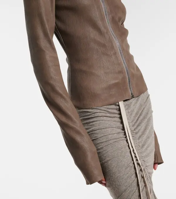 Rick Owens Gary Leather Jacket - Grey