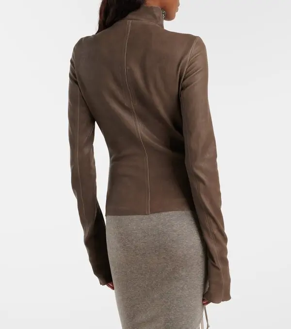 Rick Owens Gary Leather Jacket - Grey