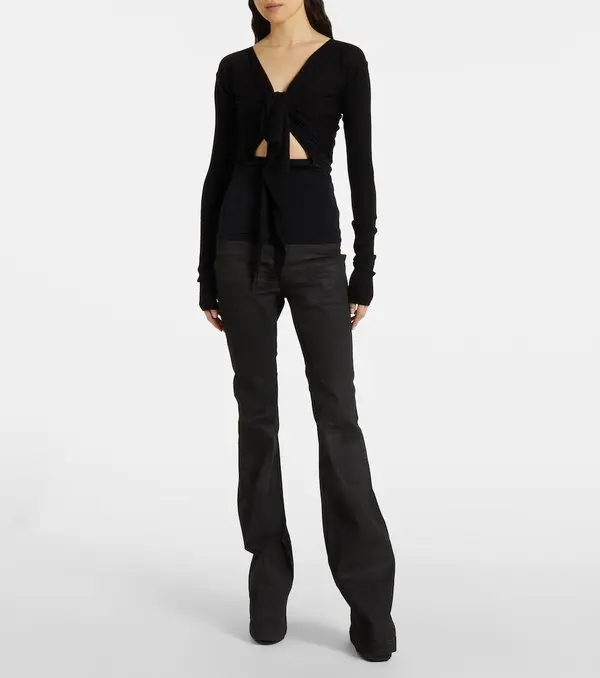 Rick Owens Cropped Virgin Wool Sweater