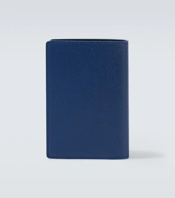 Balenciaga Printed Leather Passport Holder - Blue